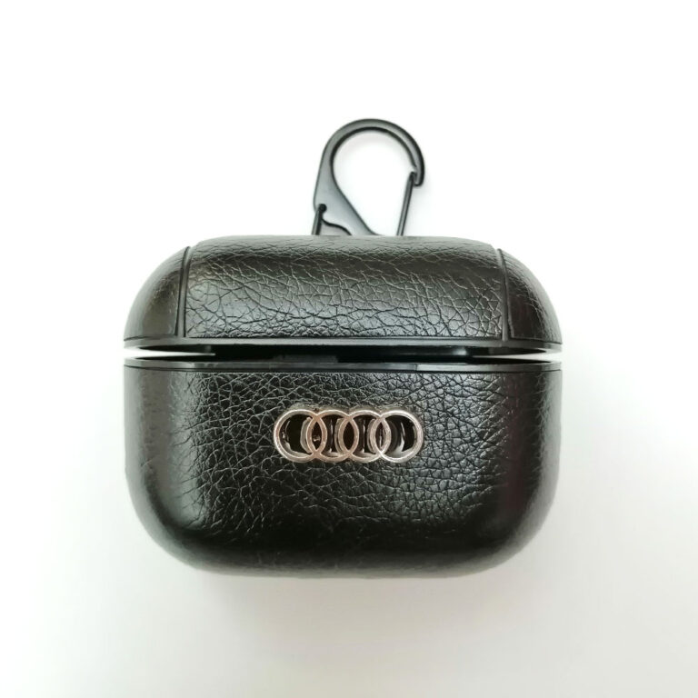 Audi-Airpods-pro-car-logo-leather-case-black | ShopinPlanet