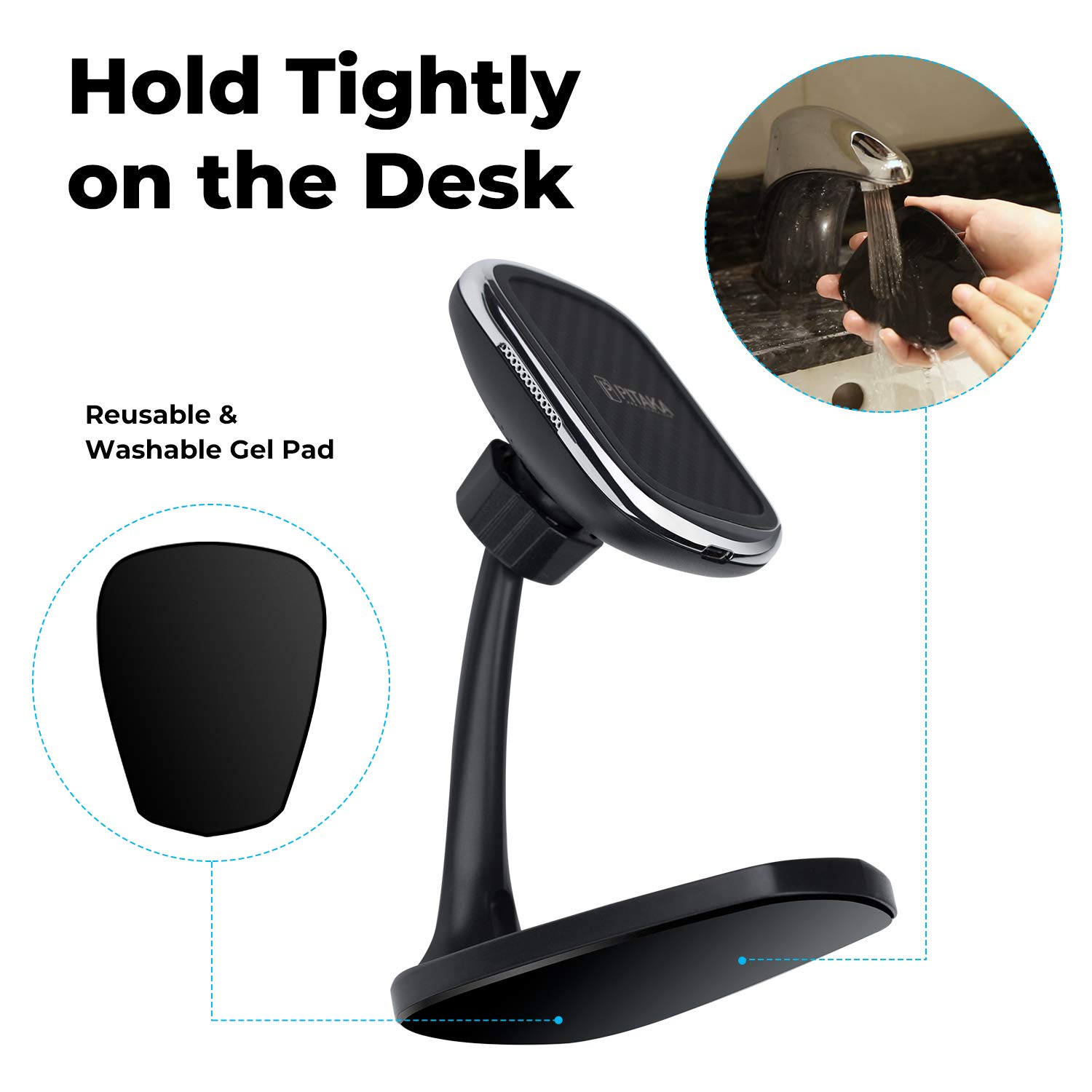 MagMount Qi Desktop by PITAKA Charging Stand – Black img8 | ShopinPlanet