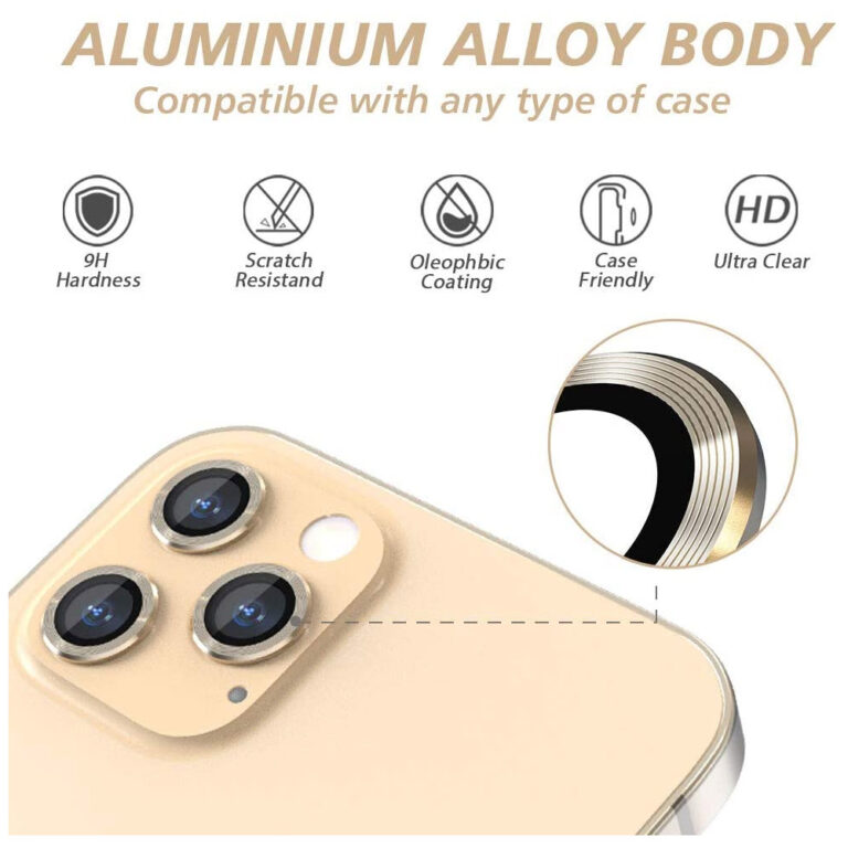 iPhone 13 Pro Max Totu Camera Glass Case - Golden in Pakistan