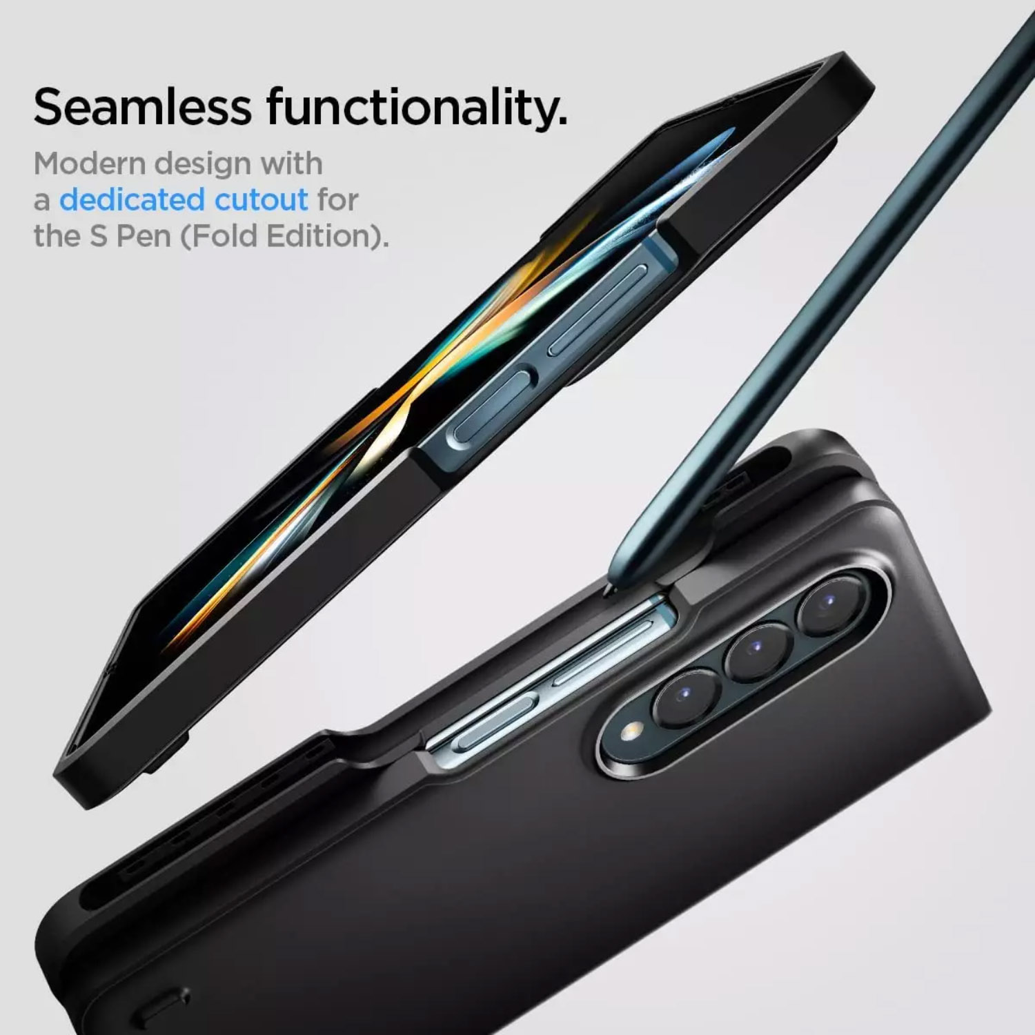 Galaxy Z Fold 4 Thin Fit P Case with S Pen Holder Black in Pakistan